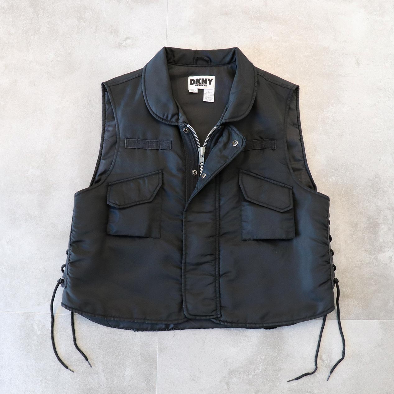POST JUNK / 90’s DKNY M69 Body Armor Style Black Nylon Padded Vest [L]