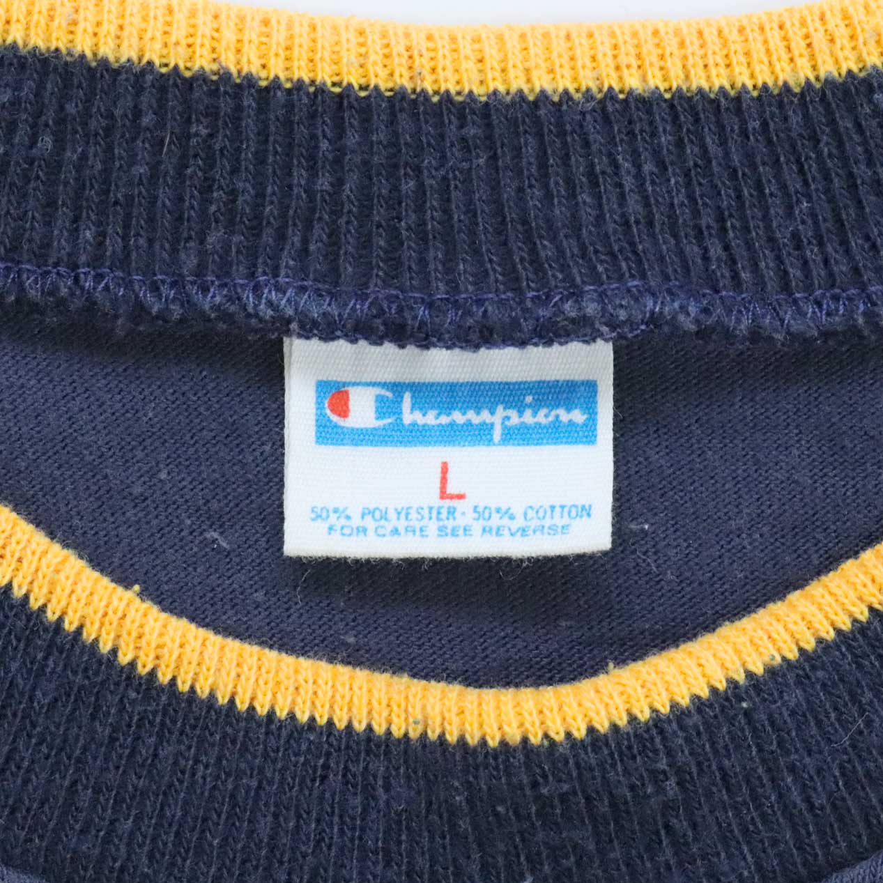 POST JUNK / 70’s CHAMPION Blue Bar Tag Print T-Shirt